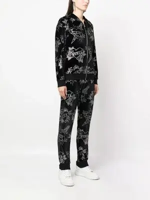 Philipp Plein Heart Velvet Tracksuit Set
