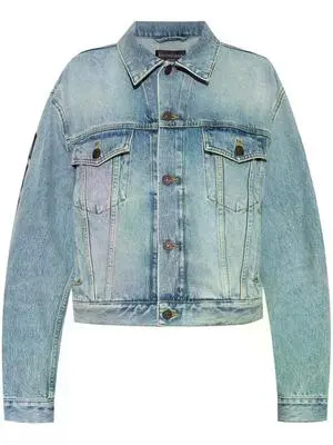 Balenciaga Washed Denim Jacket - Blue