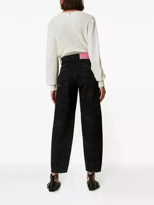TWINSET Snake-print Wide Leg Jeans