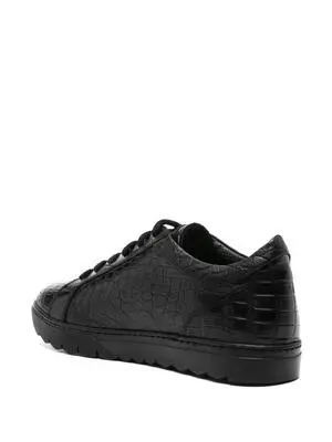 Kiton Embossed Crocodile Effect Leather Sneakers
