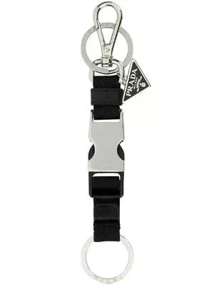 Prada Logo-engraved Keyring - Black