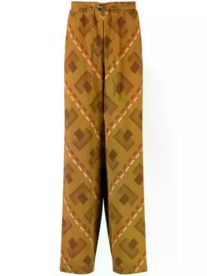 PIERRE-LOUIS MASCIA Patterned Wide-leg Trousers