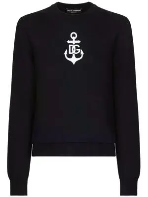 Dolce & Gabbana Logo-embroidered Virgin Wool Jumper