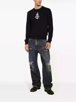 Dolce & Gabbana Logo-embroidered Virgin Wool Jumper