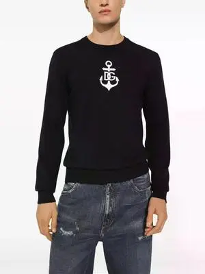 Dolce & Gabbana Logo-embroidered Virgin Wool Jumper