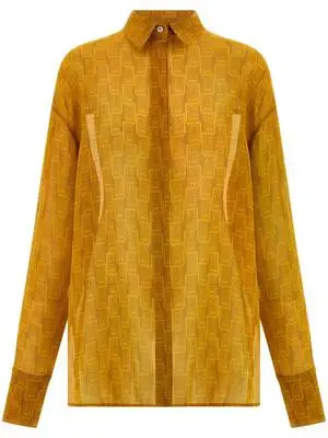 FERRAGAMO Gancini Print Silk Shirt
