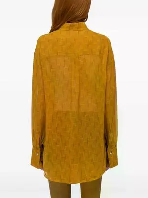 FERRAGAMO Gancini Print Silk Shirt