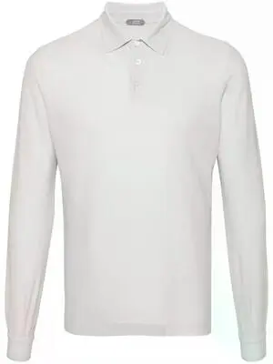 ZANONE Long-sleeve Cotton Polo Shirt