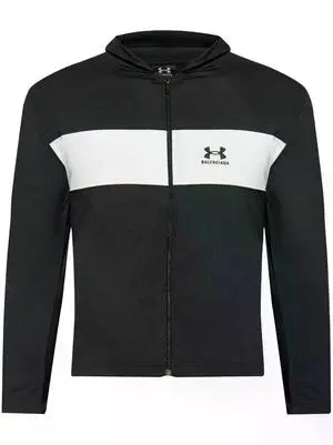 Balenciaga Logo-embroidered Hoodie - Black