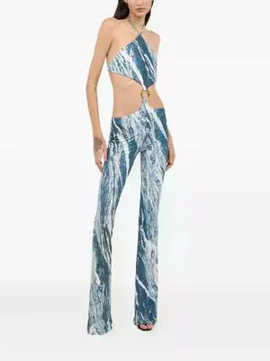 Roberto Cavalli Marbled Pattern Jumpsuit