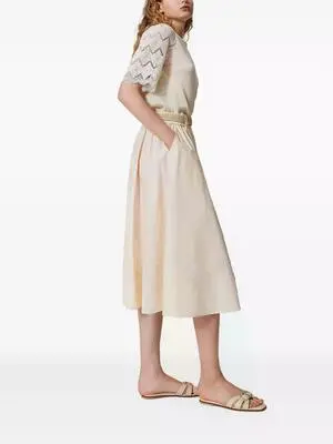 TWINSET Belted Midi Skirt