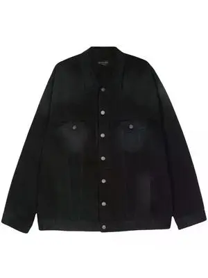 Balenciaga Logo-print Denim Jacket - Black