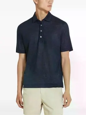 Zegna Linen Polo Shirt - Blue