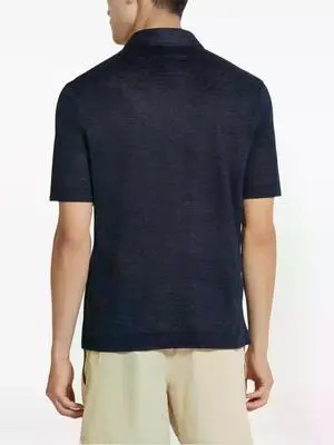 Zegna Linen Polo Shirt - Blue