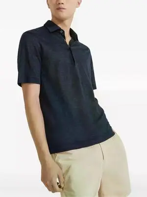 Zegna Linen Polo Shirt - Blue