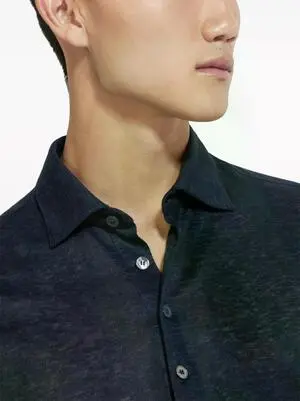 Zegna Linen Polo Shirt - Blue