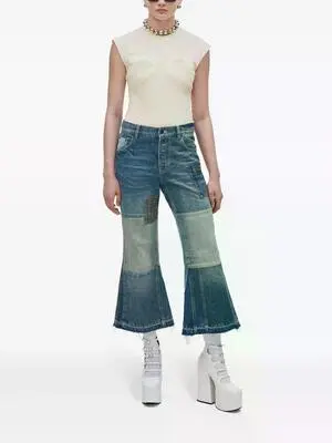 Marc Jacobs Patchwork Cropped Flared Jeans