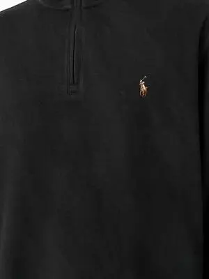 Polo Ralph Lauren Logo Embroidered Zip-up Sweatshirt - Black