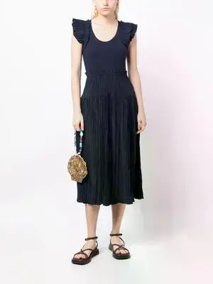 Ulla Johnson Virginia Pleated Midi Dress