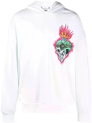 Philipp Plein Love Tattoo Long-sleeve Hoodie - White