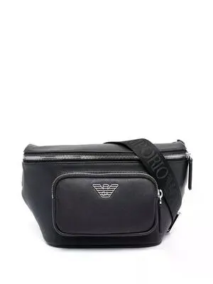 Emporio Armani Leather Logo-plaque Bag - Black