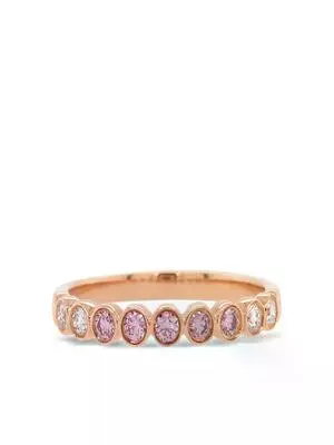 HYT JEWELRY 18kt Rose Gold Diamond Band Ring - Pink