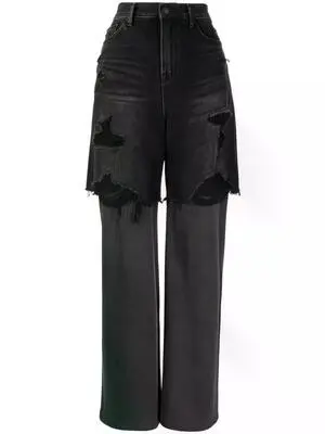 Goen.j Distressed Straight-leg Jeans