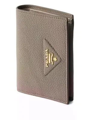 Prada Small Triangle-logo Wallet - Neutrals