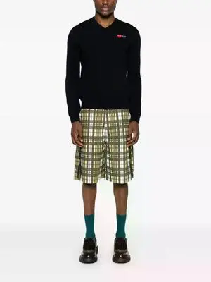 Play Comme Des Garcon Heart-patch Wool Jumper - Blue