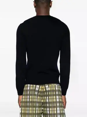 Play Comme Des Garcon Heart-patch Wool Jumper - Blue