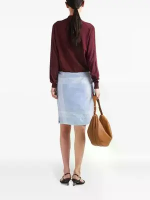 Prada Checked Cotton Mini Skirt