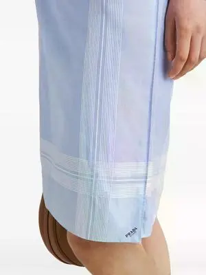 Prada Checked Cotton Mini Skirt