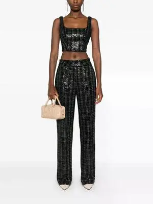 GENNY Sequinned Plaid Trousers
