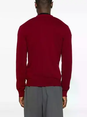 Play Comme Des Garcon Heart-patch Wool Cardigan - Red