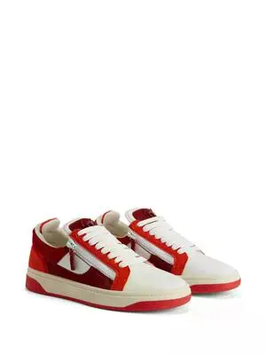 GIUSEPPE ZANOTTI Colour-block Low-top Sneakers - Red