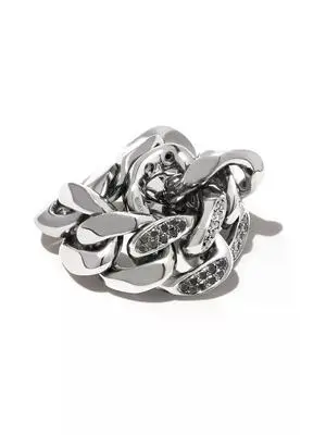 Shay 18k White Gold Diamond Link Ring - Silver