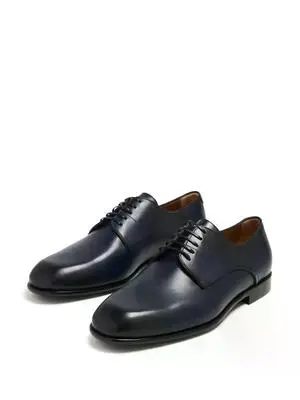 FERRAGAMO Polished Leather Derby Shoes