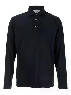 LARDINI Cotton-silk Polo Shirt - Black