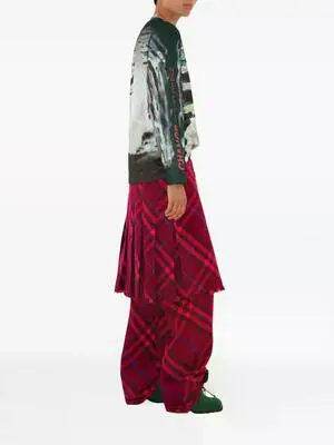 Burberry Checked Straight-leg Wool Trousers