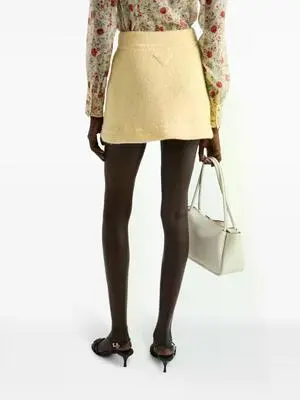 Prada Triangle-logo Cashmere Miniskirt