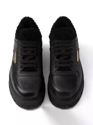 Prada Shearling Leather Sneakers