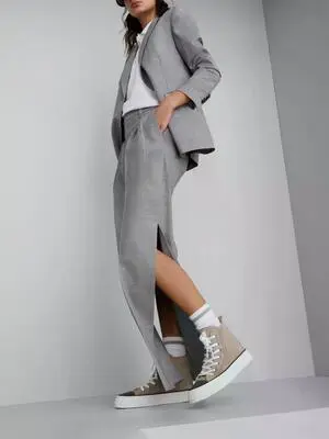 Brunello Cucinelli Panelled Lace-up Sneakers