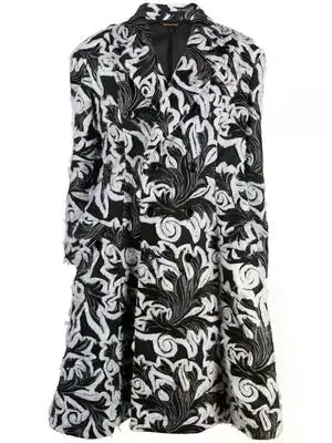 Comme Des Garçons Floral Jacquard Double-breasted Coat