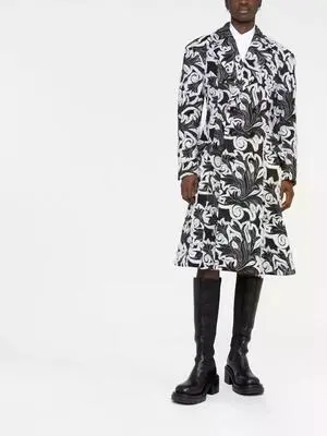 Comme Des Garçons Floral Jacquard Double-breasted Coat
