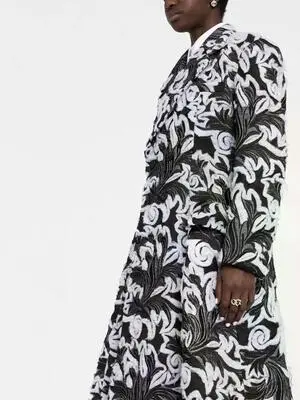 Comme Des Garçons Floral Jacquard Double-breasted Coat