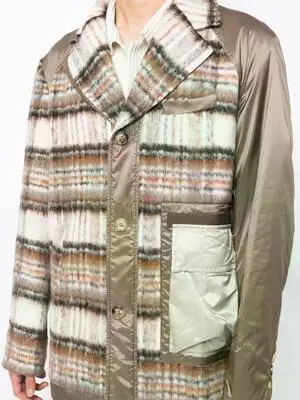 FENG CHEN WANG Plaid Panelled Button-up Coat