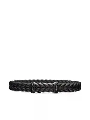 David Yurman Chevron Braided Bracelet With Diamonds - Black