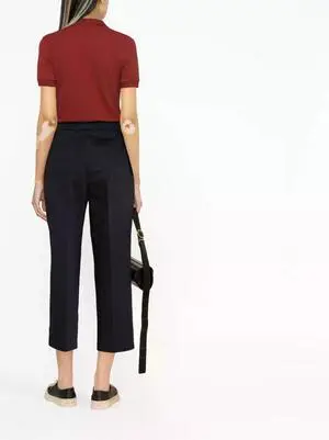 Play Comme Des Garcon Logo Embroidered Cropped Polo Shirt - Red