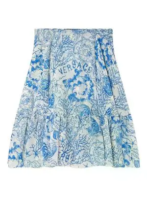 Versace Underwater Barocco Crêpe Midi Skirt