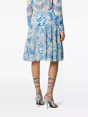 Versace Underwater Barocco Crêpe Midi Skirt